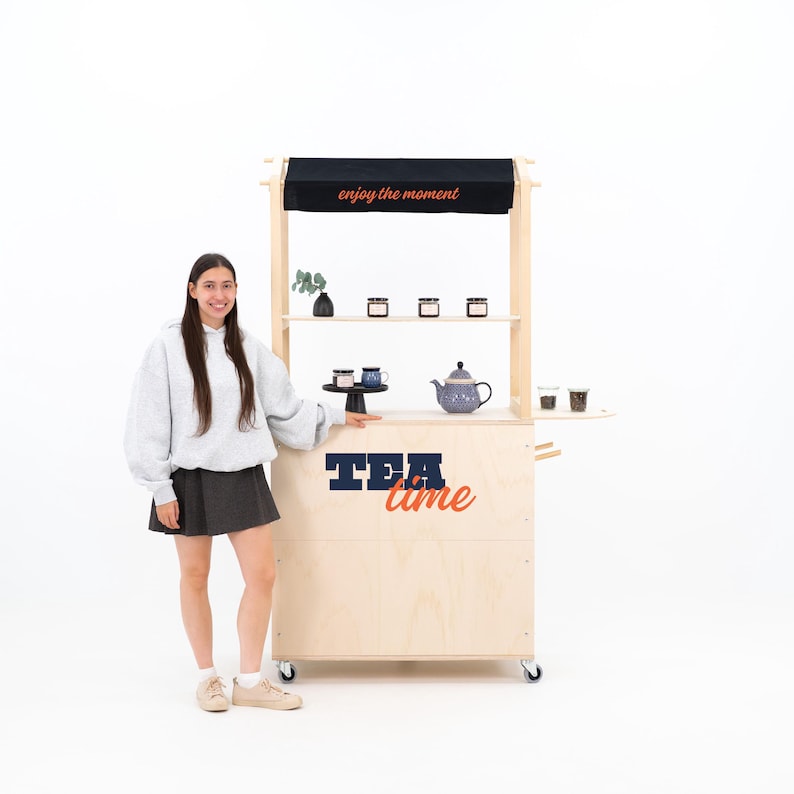Vendor Cart, Mobile Bar VC-12-W-NT | Pop up Cart | Collapsible Checkout ...