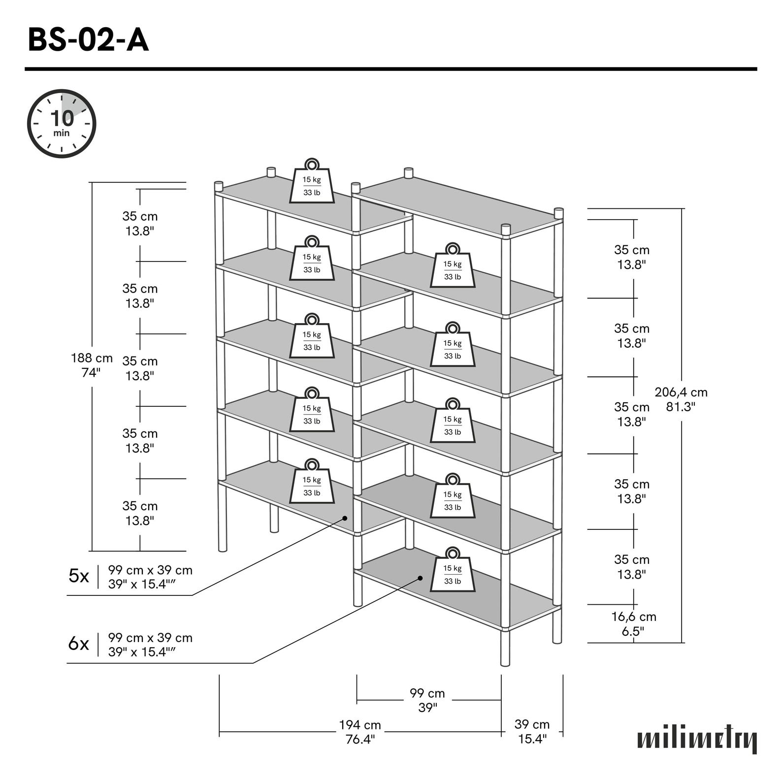 Double Shelving Unit BS-02-A-NT for Trade Shows, Events and Retail ...