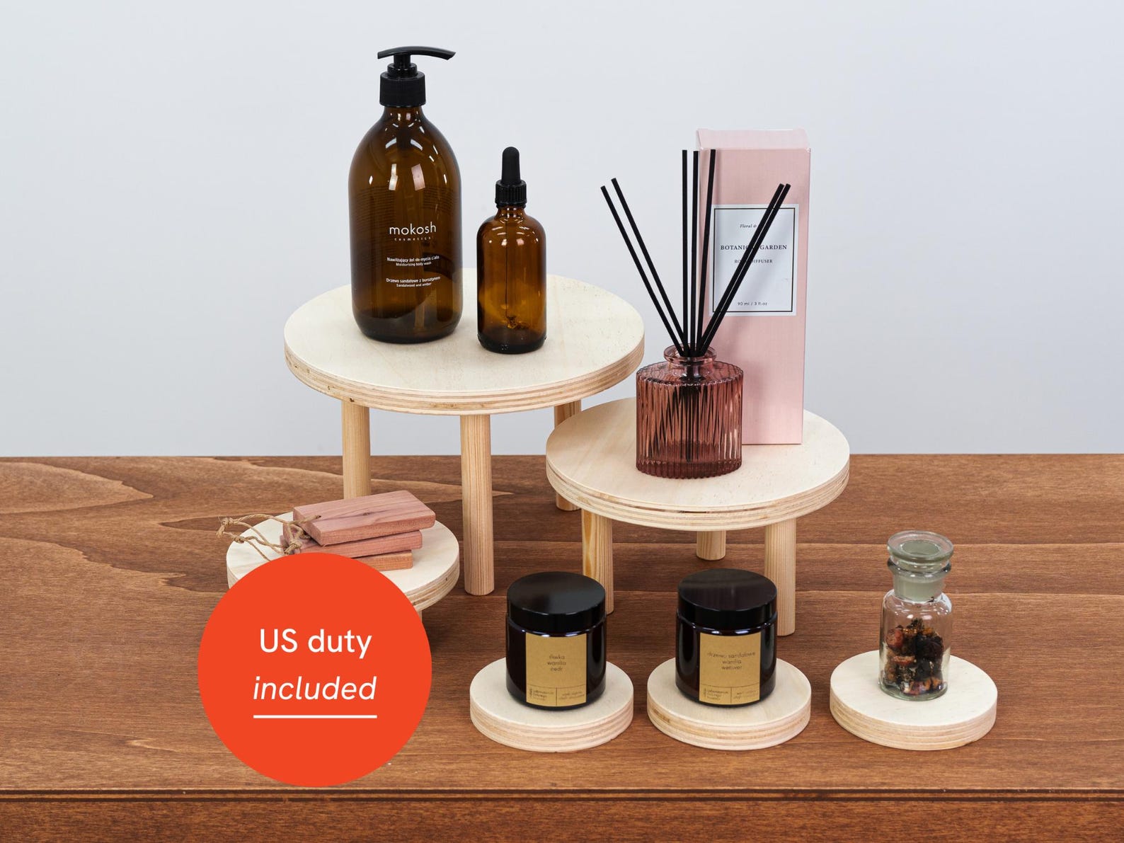 Set of 3 Risers and 3 Coasters VAR-11-NT | Display Stands for Candles ...