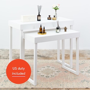 A Set of 2 Display Nesting Tables VC-15-WT in White Color, Catering ...