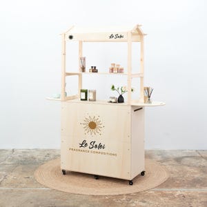 Vendor Cart, Mobile Bar VC-12-W-NT | Pop up Cart | Collapsible Checkout ...