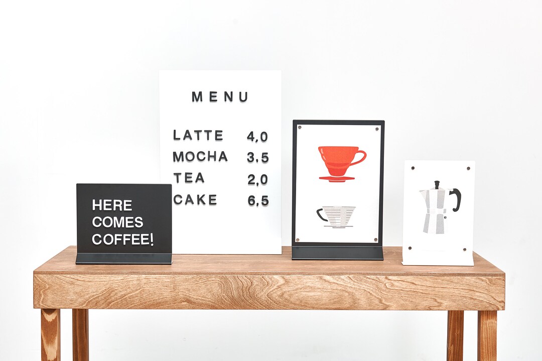 Set of Metal Magnetic Table Top Sign Boards, T Shape, Menu, Offer ...