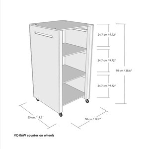 Host Stand, Checkout Stand VC-06-W-BL Personalized With Inner Shelf ...