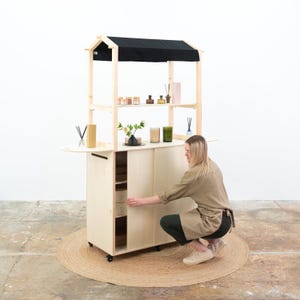 Vendor Cart, Mobile Bar VC-12-W-NT | Pop up Cart | Collapsible Checkout ...