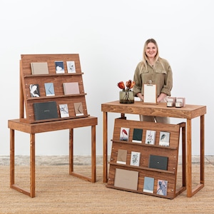 Large Wooden Display Stand for Notebooks, Books, Planners, Cards in ...