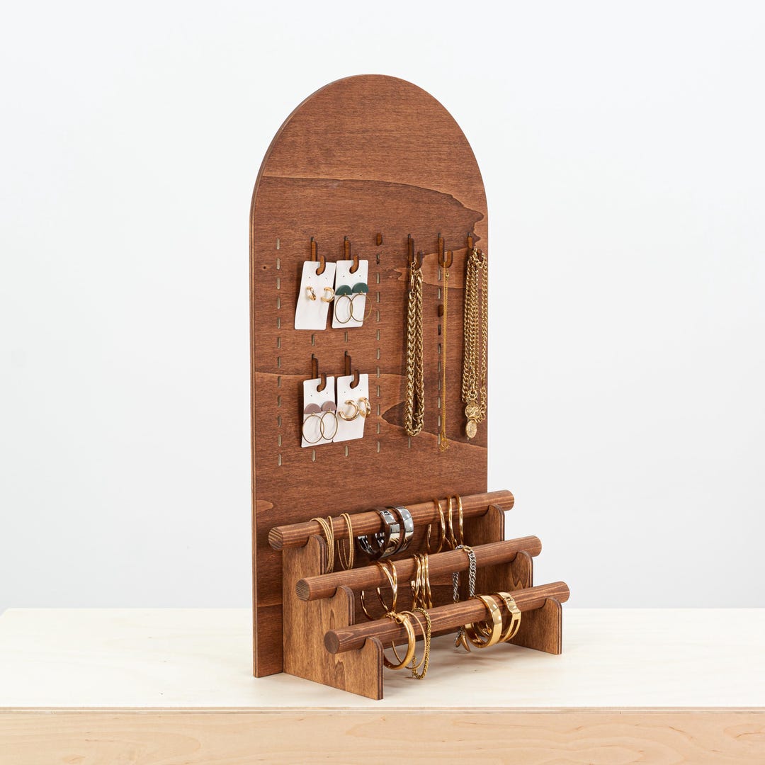 Space-saving Wooden Pegboard VAP-04-CF With Hooks | Display Stands for ...