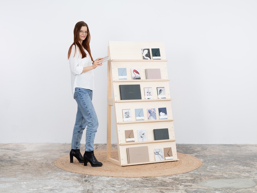 Large Wooden Display Stand for Notebooks VAN-05-NT, Books, Planners ...