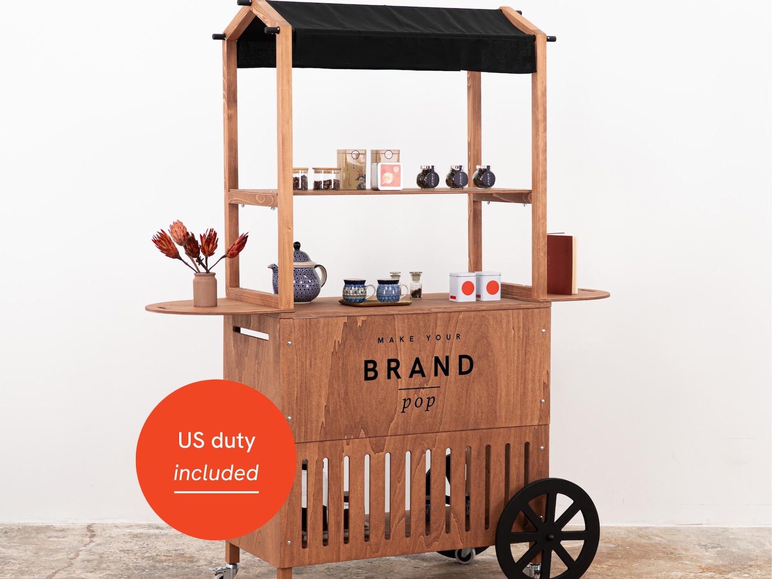 Display Cart VC-11-W-CF Coffee | Collapsible Portable Vendor Display ...