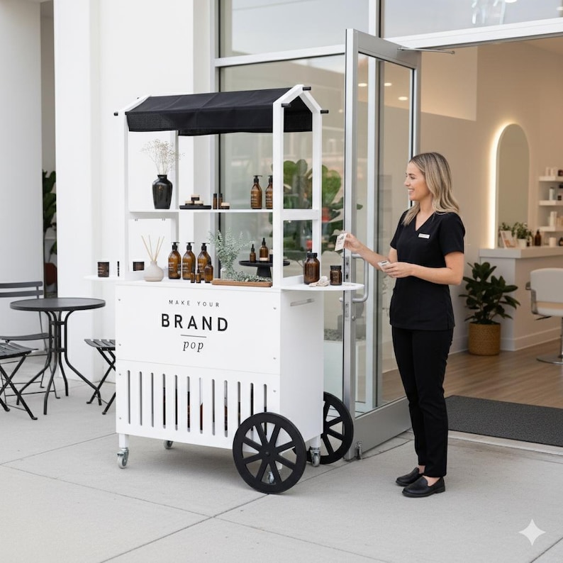 Display Cart VC-11-W-WT | Collapsible Portable Vendor Display With ...