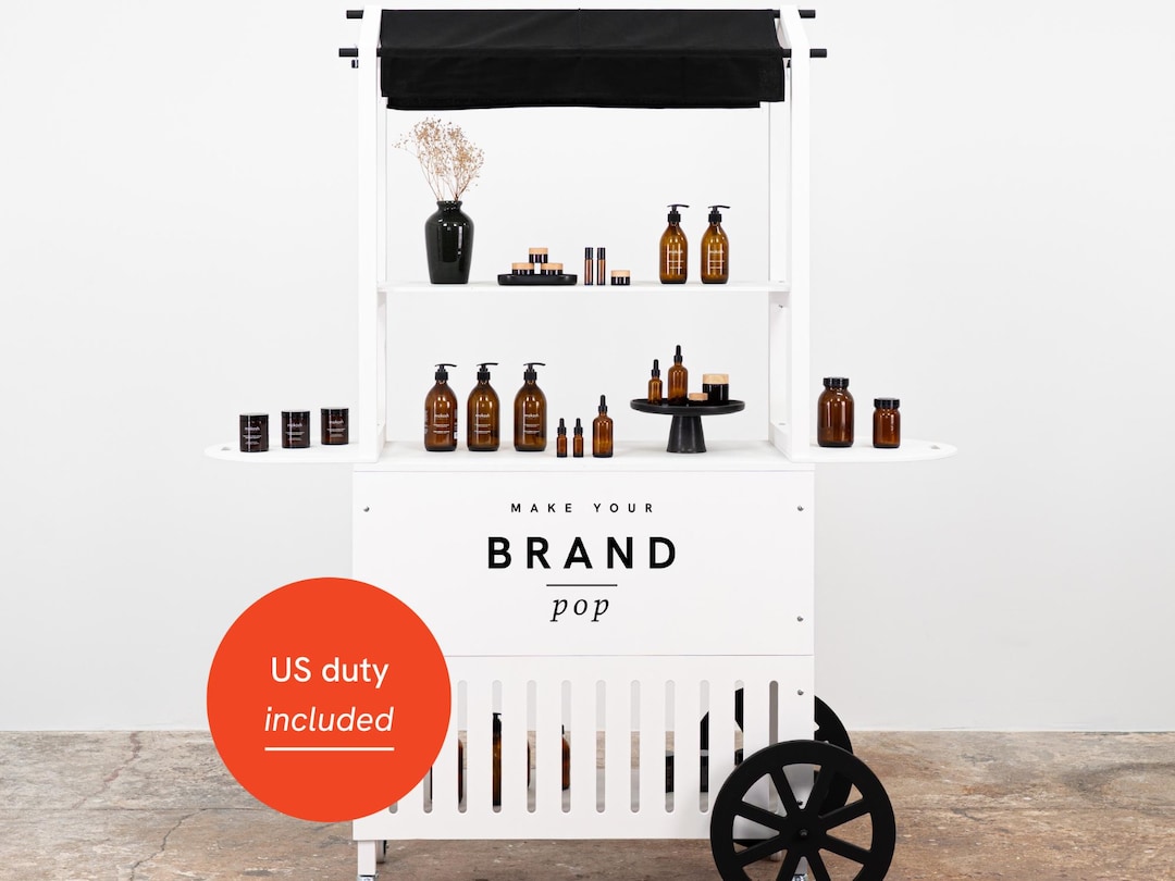 Display Cart VC-11-W-WT | Collapsible Portable Vendor Display With ...