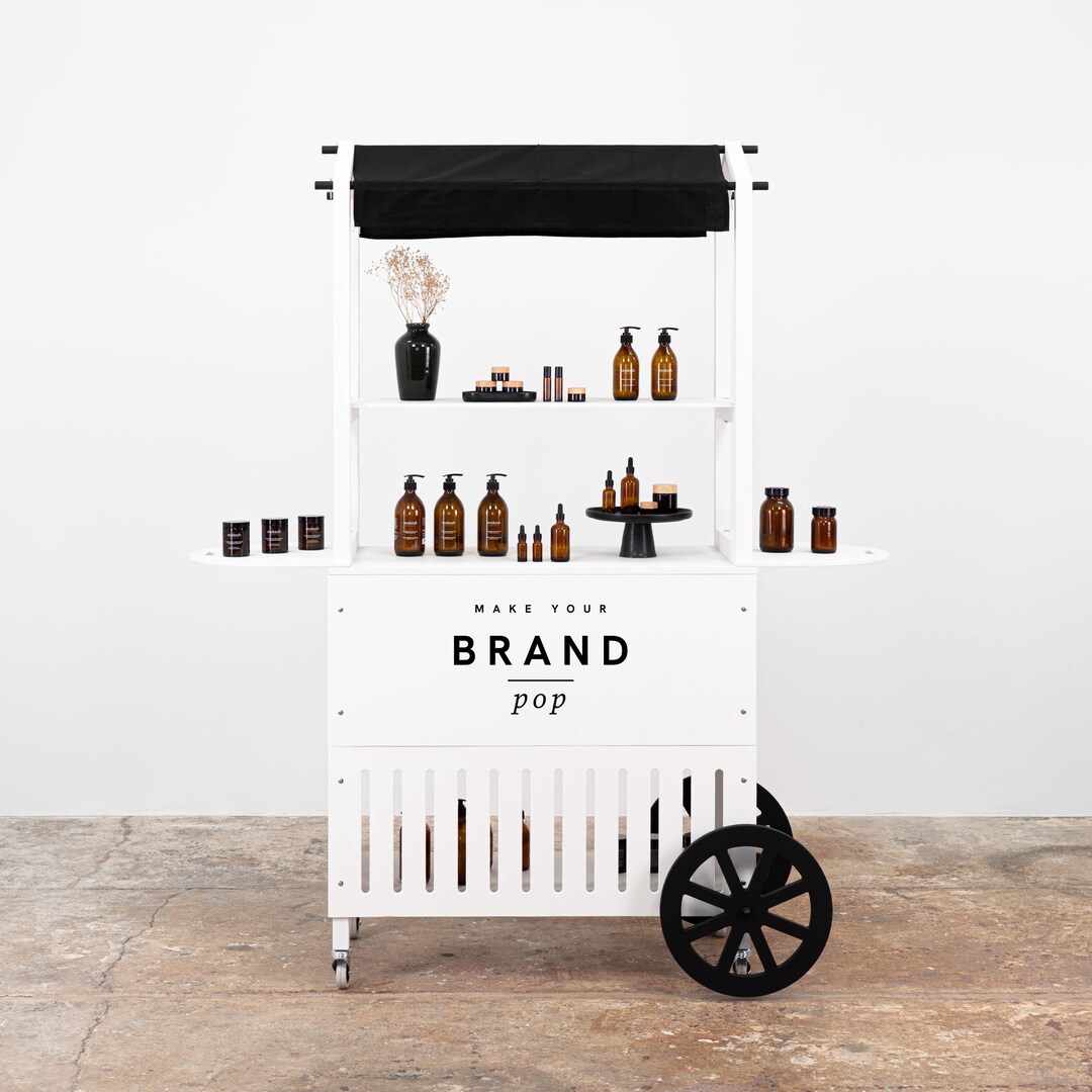Display Cart VC-11-W-WT | Collapsible Portable Vendor Display With ...