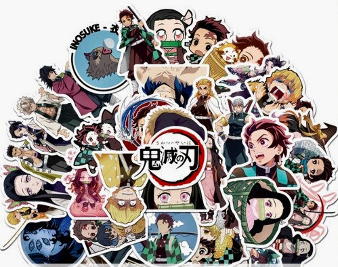Demon Anime Sticker Pack, Waterproof Mystery Sticker Pack, Random Die ...