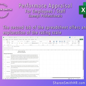 Performance Appraisal Form (employee) - MS Excel Form Template - Etsy