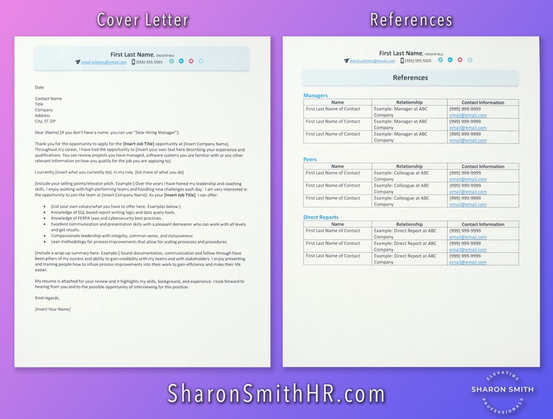 Professional Resume Template - Resume Template Package - ATS Friendly ...