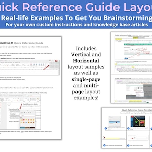 Quick Reference Guide Templates - Visual How-to Instructions for ...