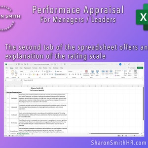 Performance Appraisal Form (manager/leader) - MS Excel Form Template - Etsy