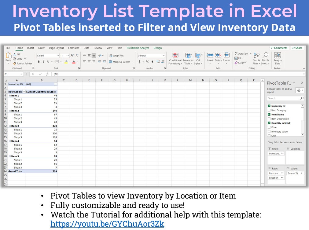 Inventory List Template in Excel Manage & Track Inventory - Etsy Canada
