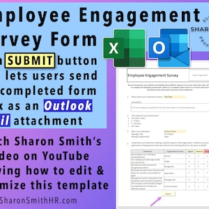 Employee Engagement Survey - MS Excel Fillable Form Template With Email ...