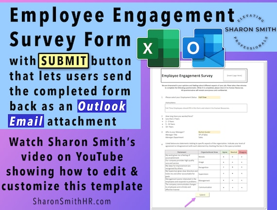 Employee Engagement Survey MS Excel Fillable Form Template - Etsy