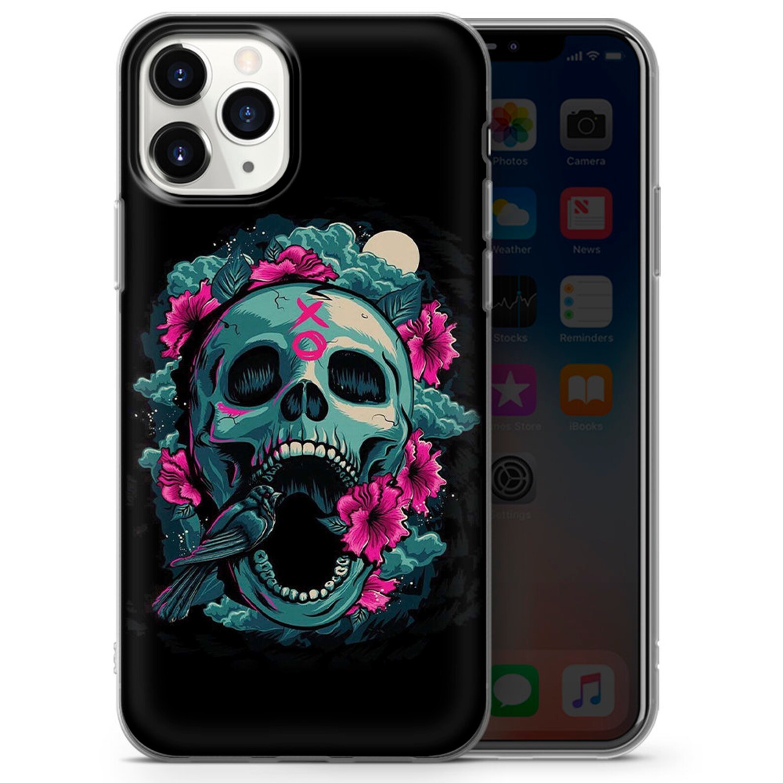 XO Skull Cat XO Phone Case Cover | Etsy