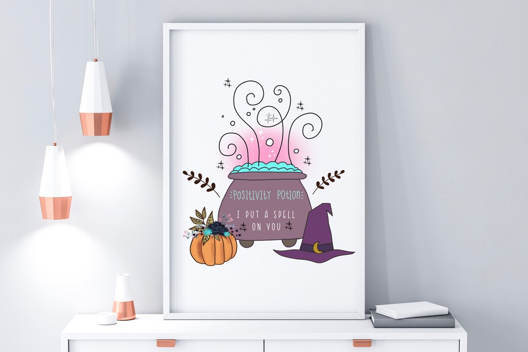 Halloween Wall Art-positivity Potion-halloween Printable-cute - Etsy