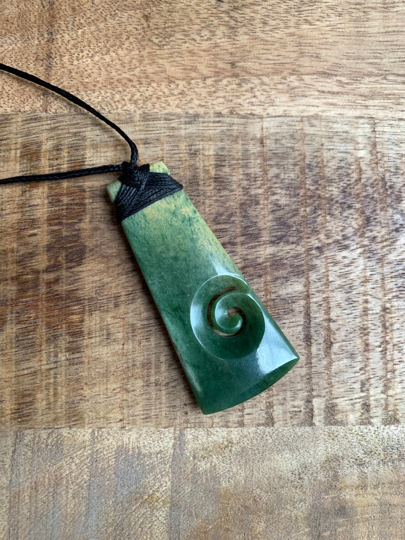 New Zealand Pounamu Maori Jade Toki Koru Pendant Adze - Etsy UK