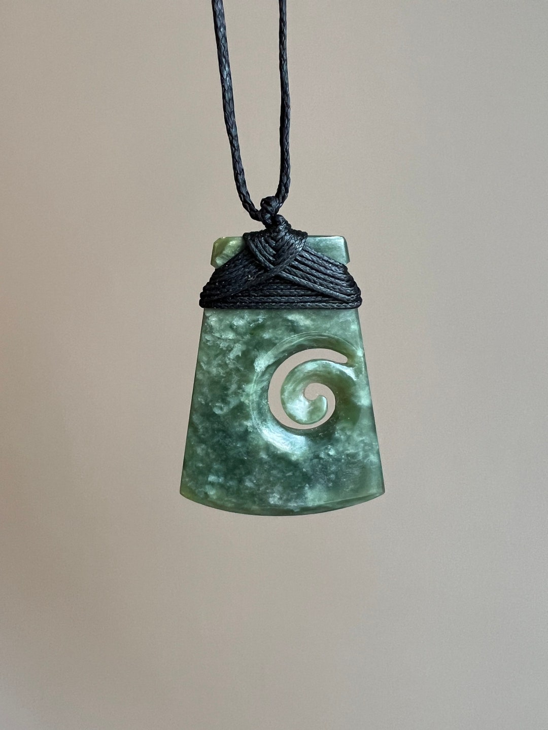 New Zealand Pounamu Maori Jade Toki Koru Pendant Adze - Etsy