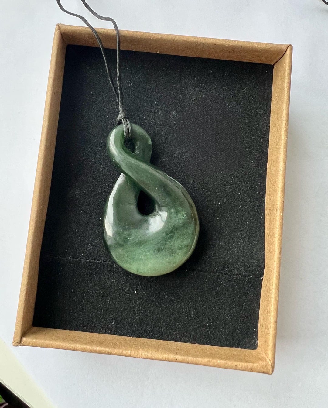 New Zealand Marsden Jade Large Single Twist Pendant - Etsy UK