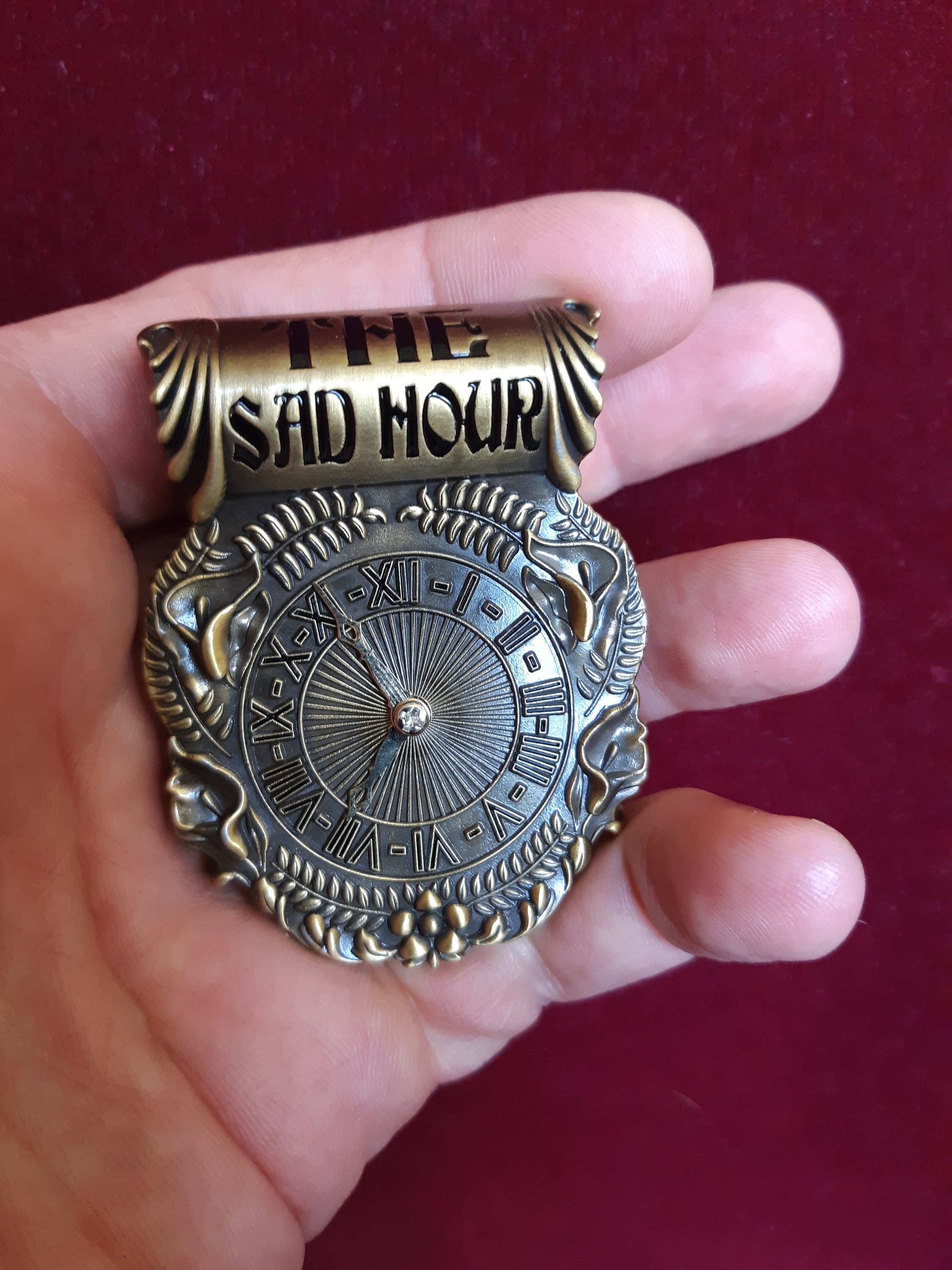 The Sad Hour Victorian Death Clock, Coffin Badge Emblem - Etsy