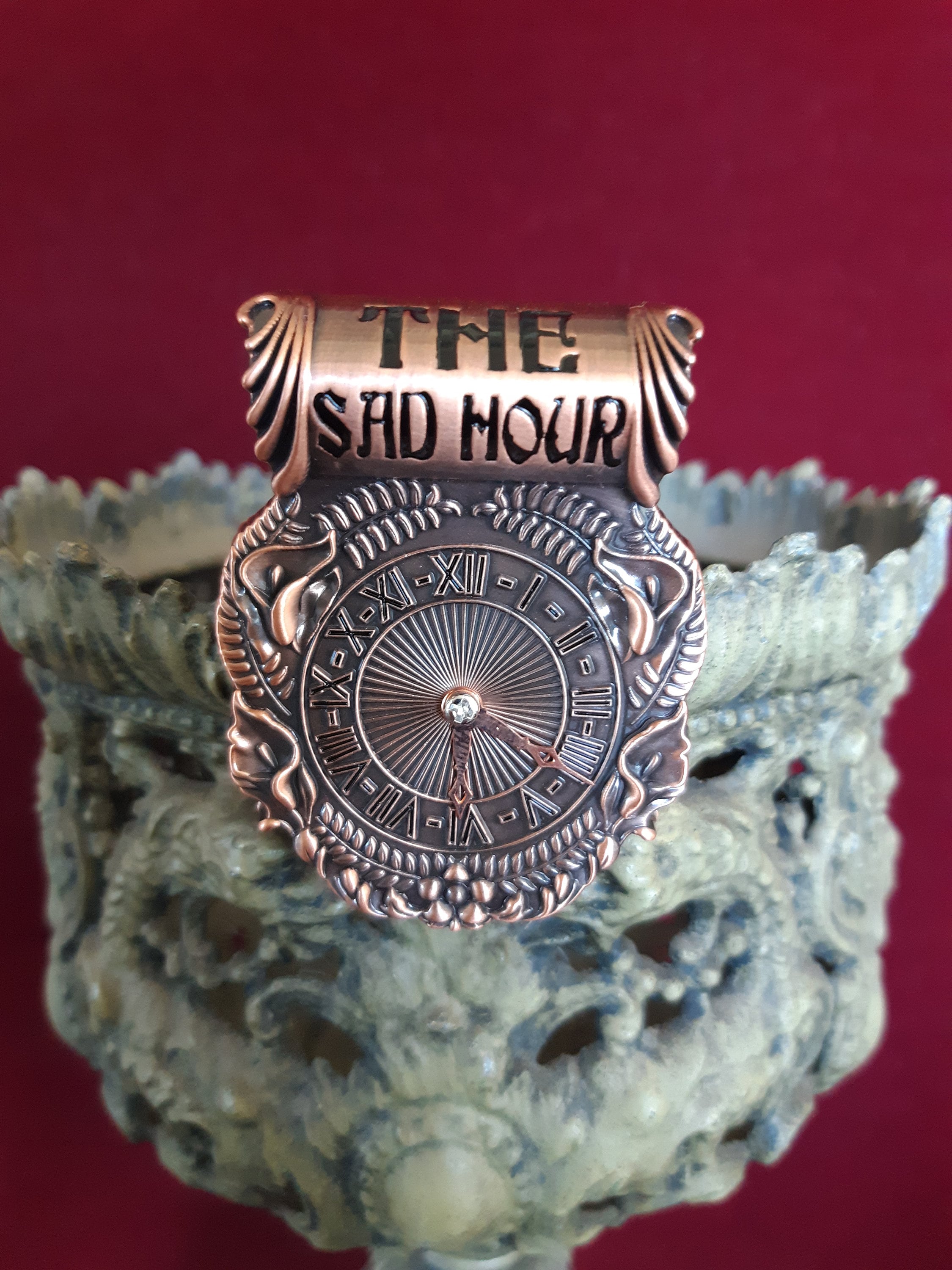 The Sad Hour Victorian Death Clock, Coffin Badge Emblem - Etsy