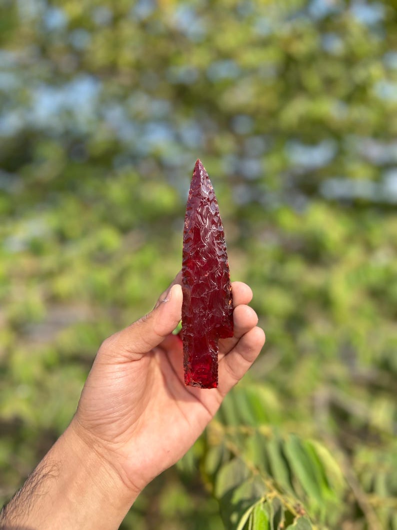 Hand Knapped Red Obsidian Athame: Energy Clearing Ritual Knife (6") - Etsy