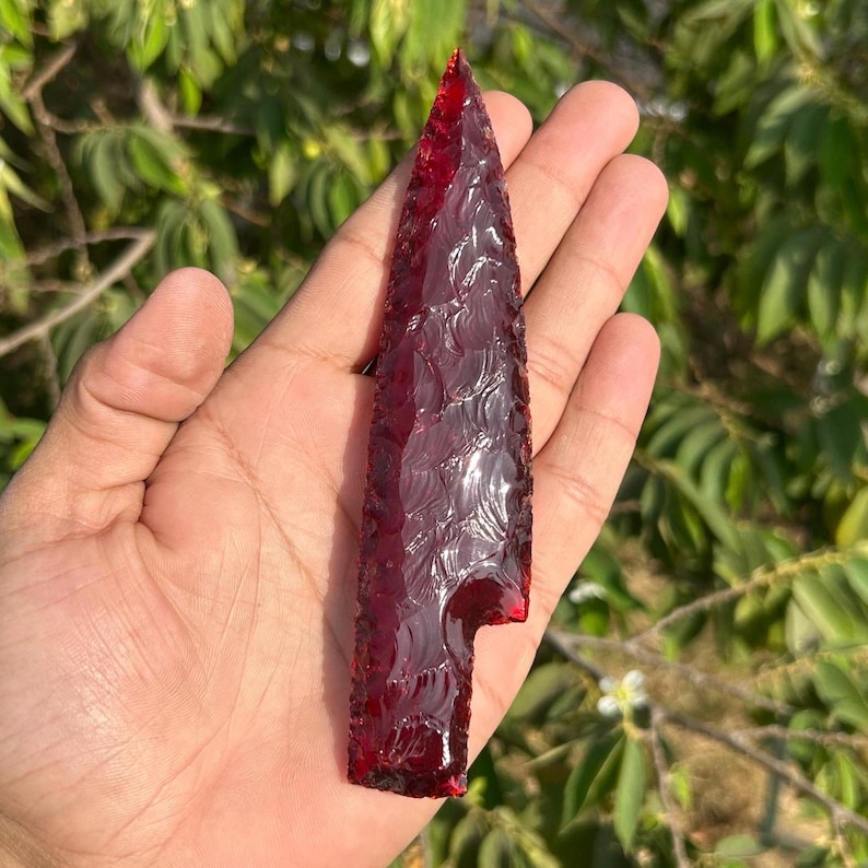 Hand Knapped Red Obsidian Athame: Energy Clearing Ritual Knife (6") - Etsy