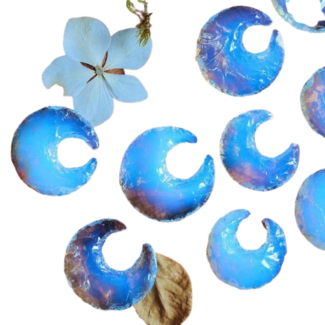 50 Pieces Opal Moon Opalite Moonstone Opal Crescent Moon - Etsy