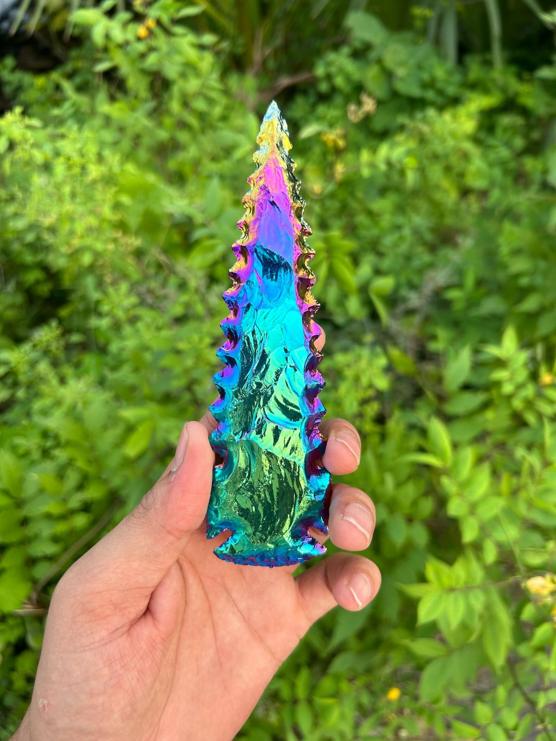 Rainbow Titanium Aura Quartz Crystal Arrowhead - 5.5-6" - Etsy
