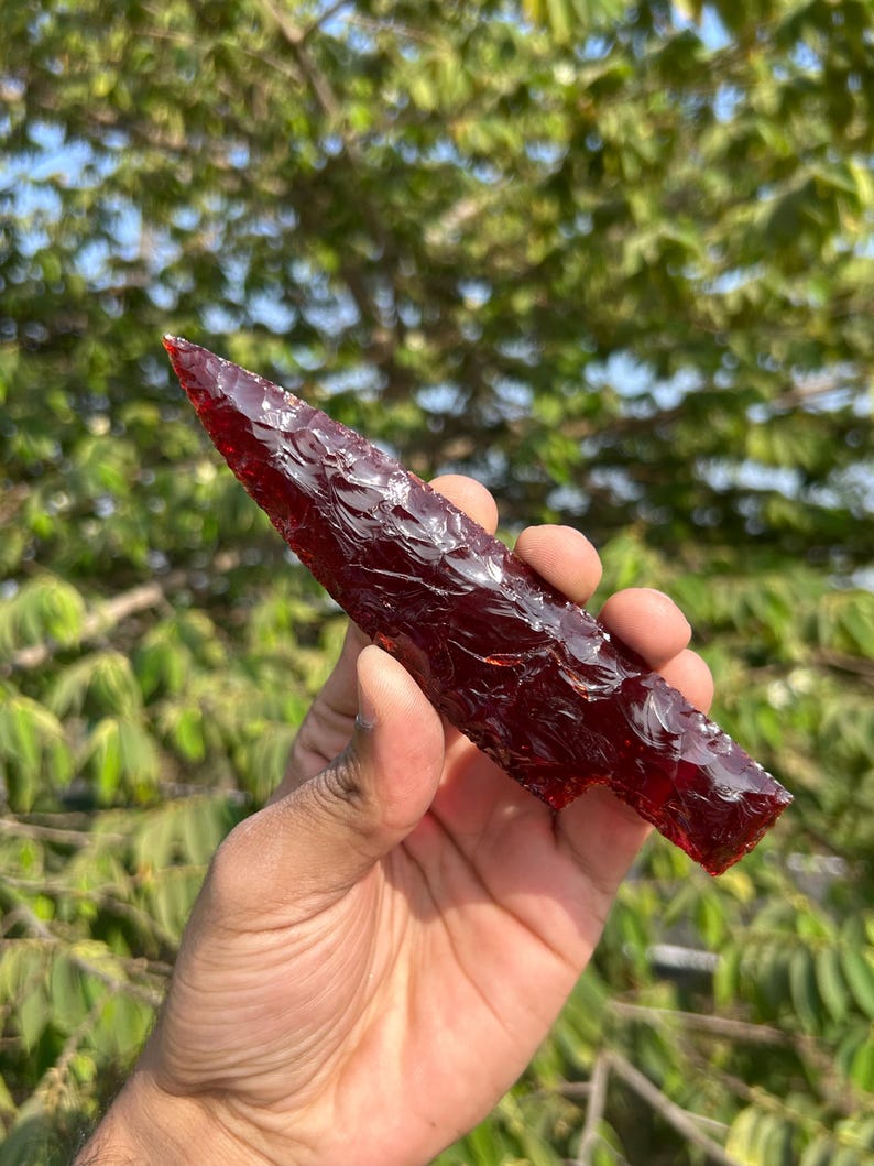 Hand Knapped Red Obsidian Athame: Energy Clearing Ritual Knife (6") - Etsy