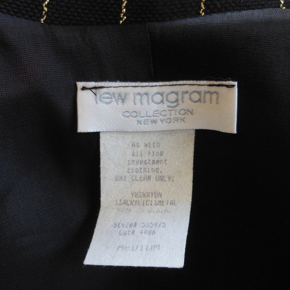 Vintage Lew Magram Gold Metallic Stripe Double Breast… - Gem