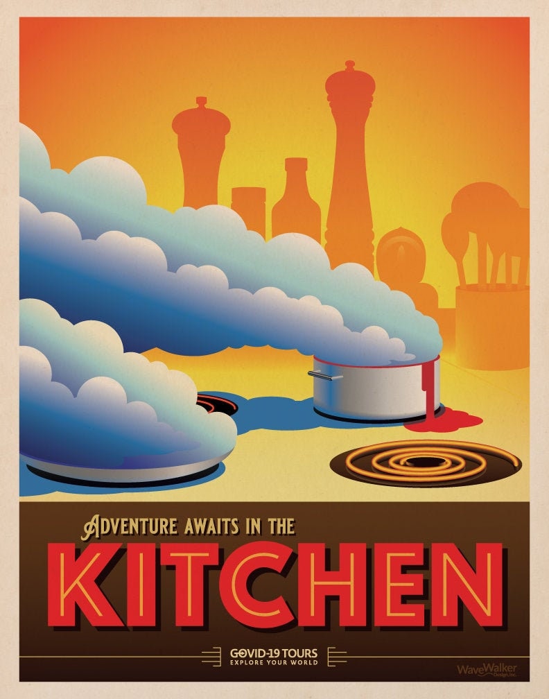 Staycation Travel Poster : Kitchen - Etsy