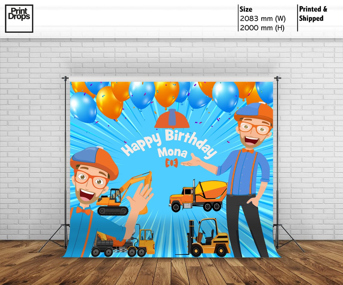 Blippi Event Backdrop Blippi Construct With Blippi | Etsy