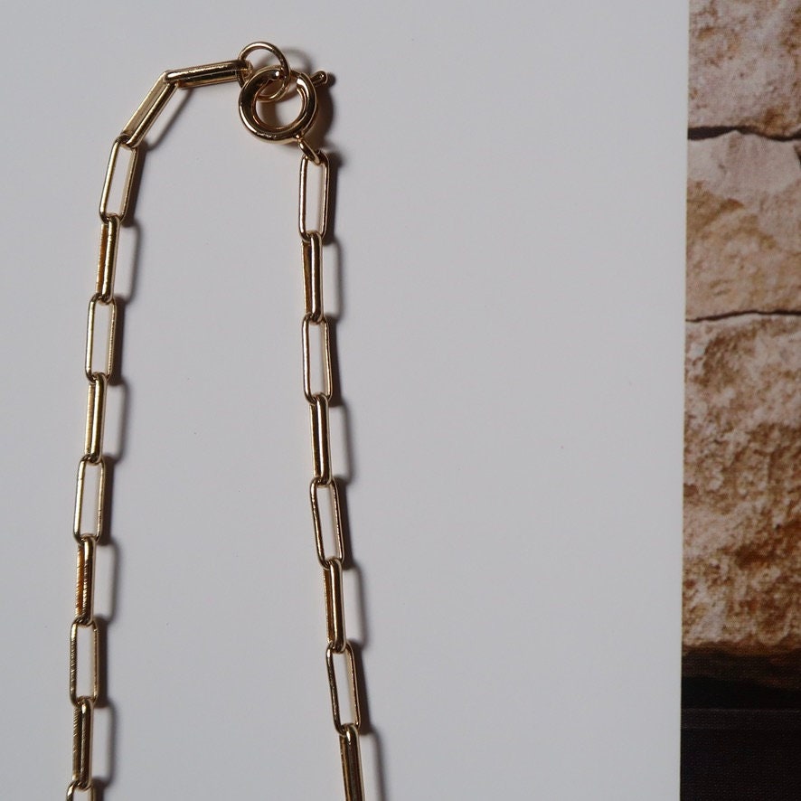 Gold Paperclip Chain Layering Necklace Gold Plated Jewelry - Etsy