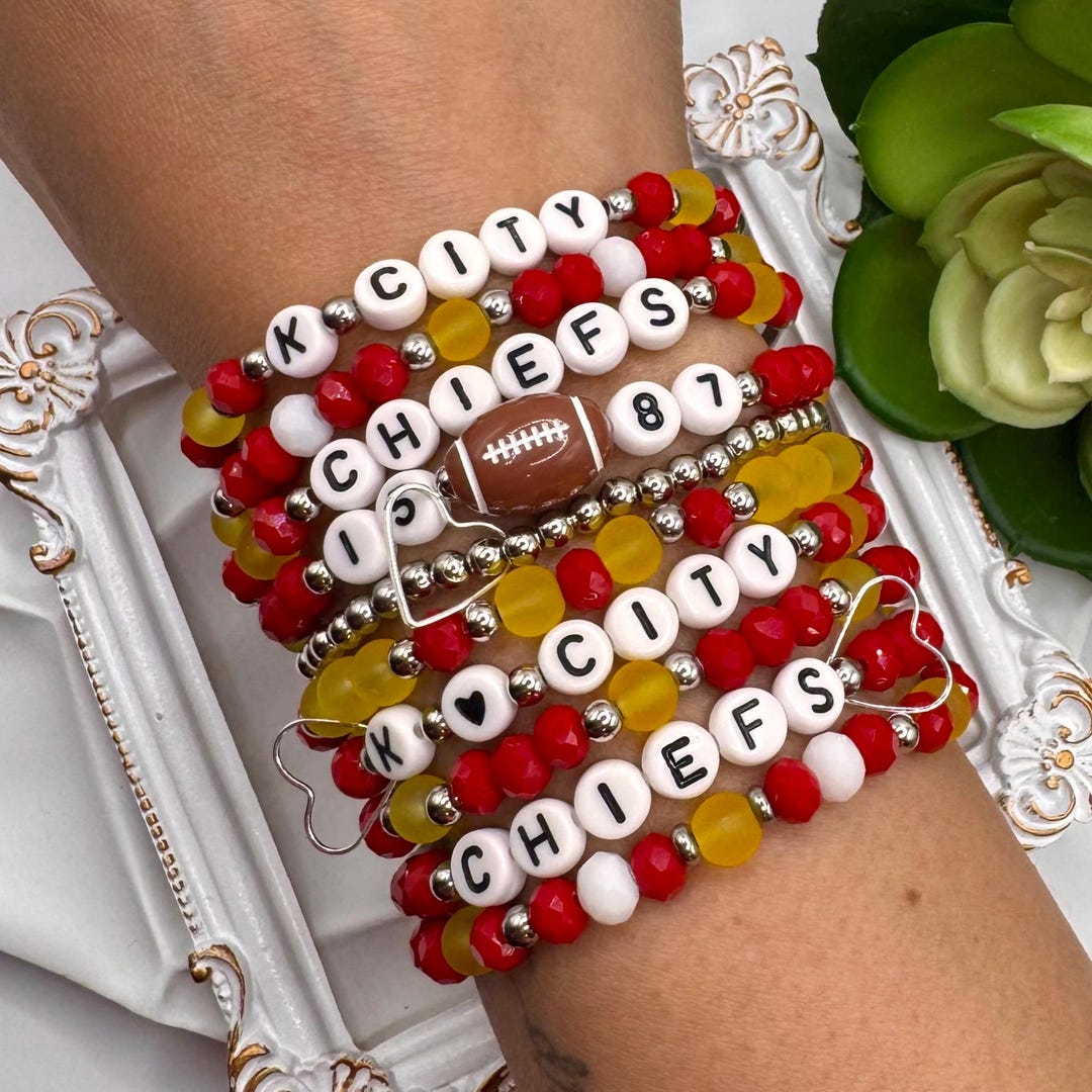 6mm Kansas City Chiefs Stretch Clay Bracelet/ Game Day Stack / Red Kingdom/ NFL Kelce/spirit ...