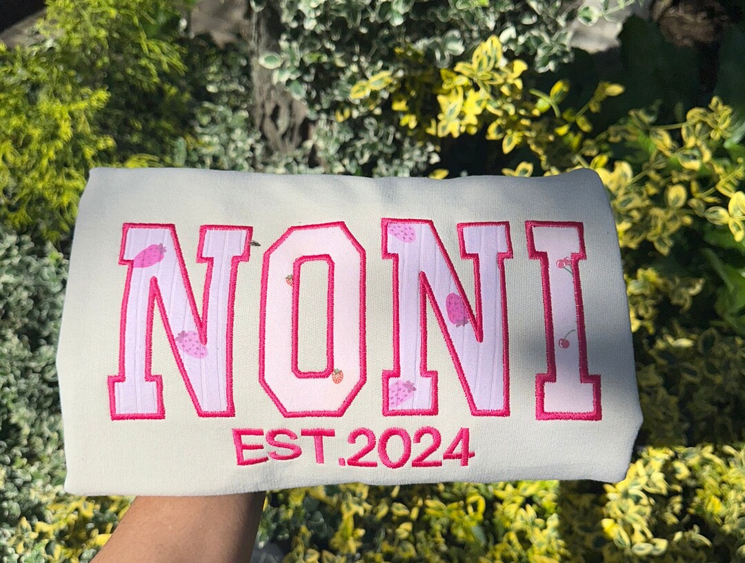 Noni Embroidered Baby Outfit Keepsake Applique Sweatshirt | Simple Noni Pullover, Gift for Noni ...