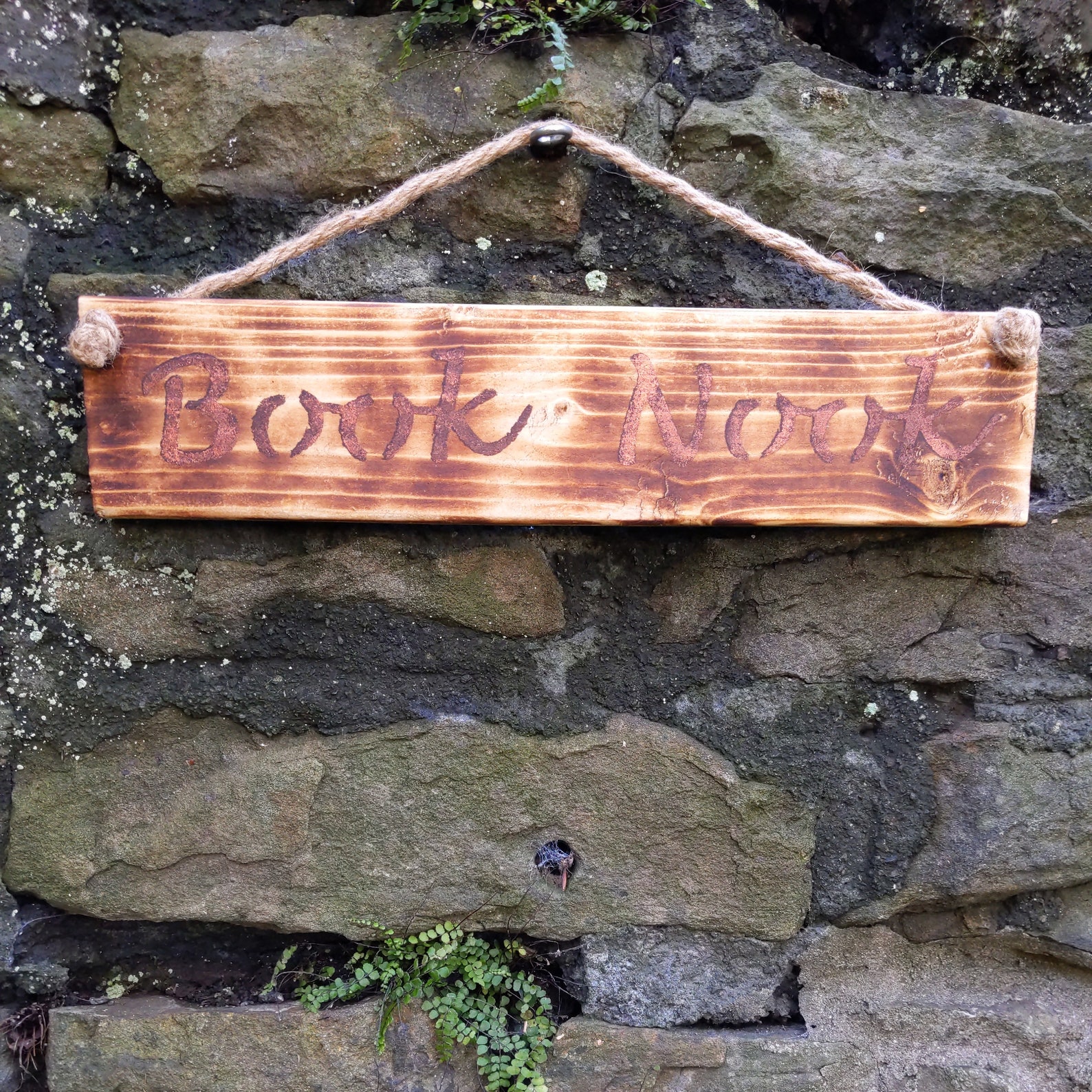 Book Nook Wooden Sign, Book Lovers Sign, Art for Readers, Reclaimed ...