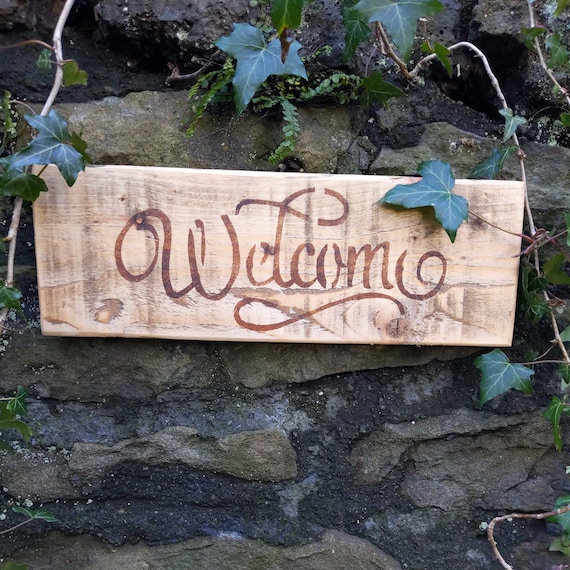 Welcome Reclaimed Wood Sign Welcome Sign Home Decor | Etsy