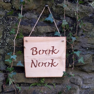 Book Nook Wooden Sign, Book Lovers Sign, Art for Readers, Reclaimed ...