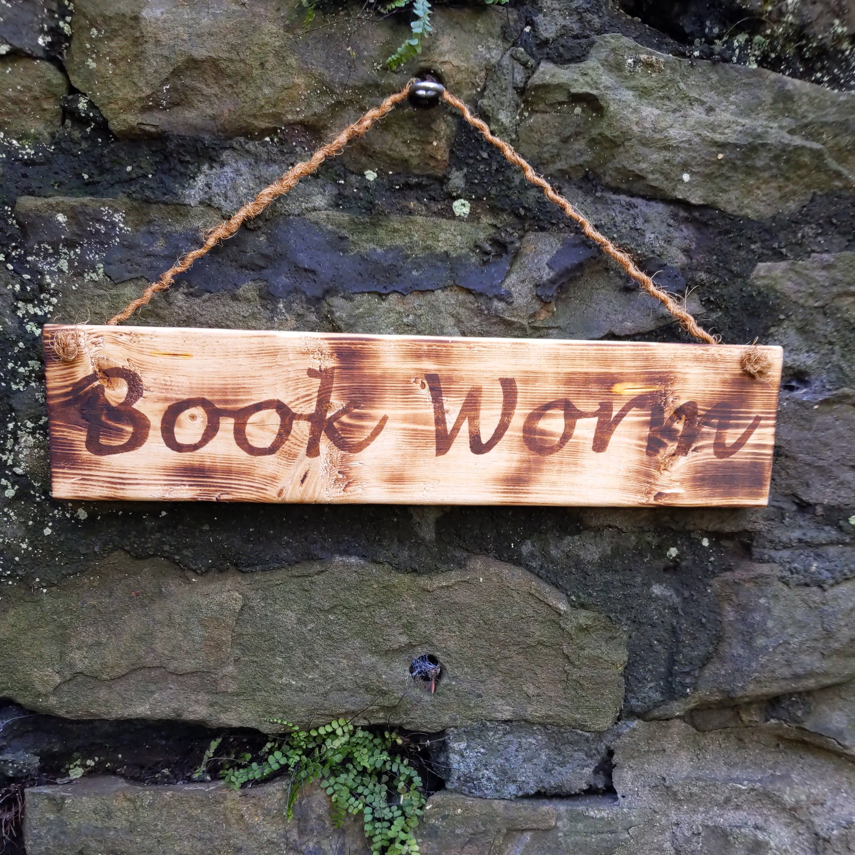 Book Worm Wooden Sign Book Lovers Sign Art for Readers - Etsy