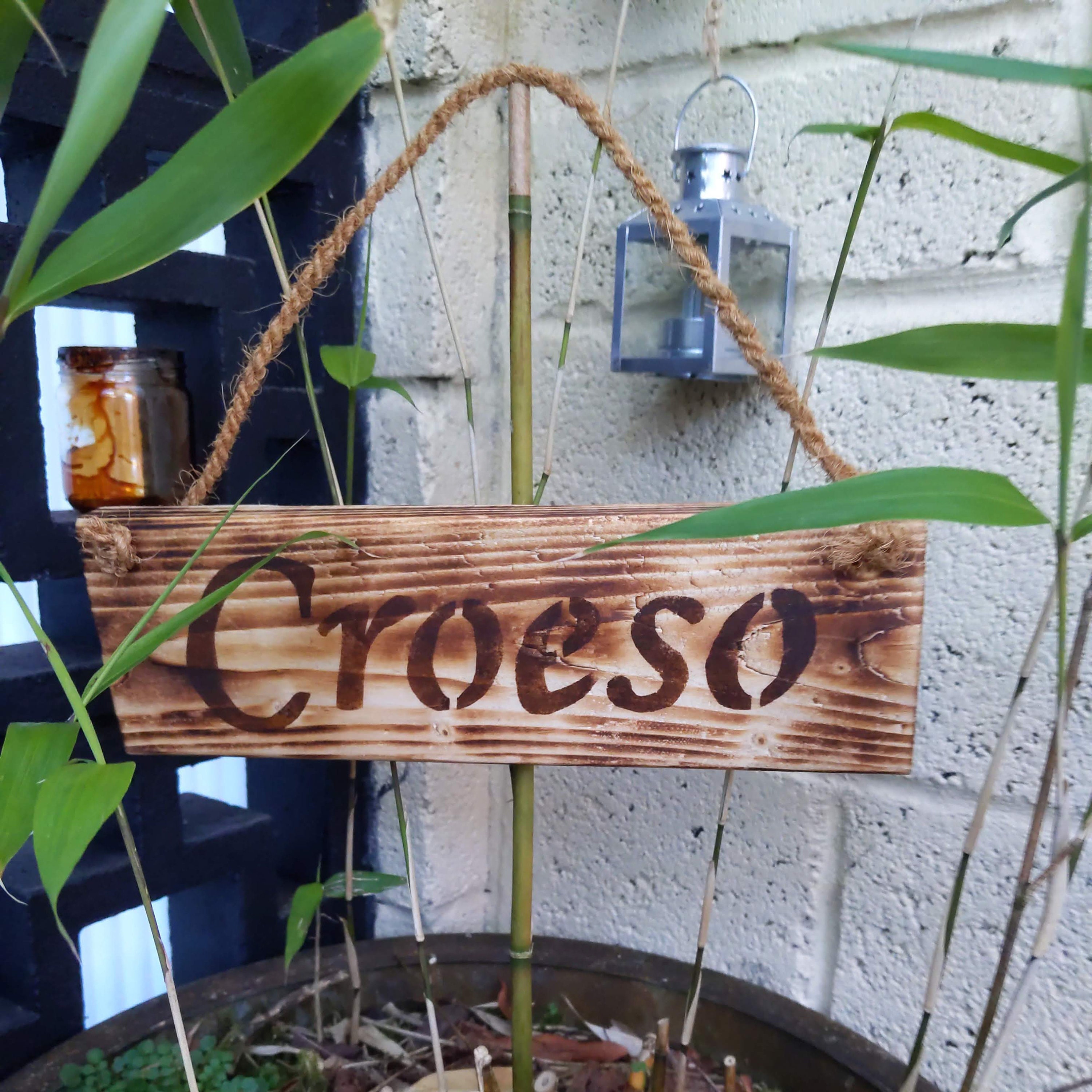 Croeso Sign, Reclaimed Wood Sign, Croeso Sign, Croeso Wall Art, Welsh ...