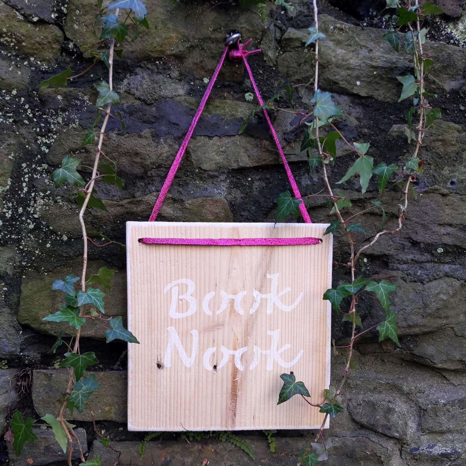 Book Nook Wooden Sign, Book Lovers Sign, Art for Readers, Reclaimed ...