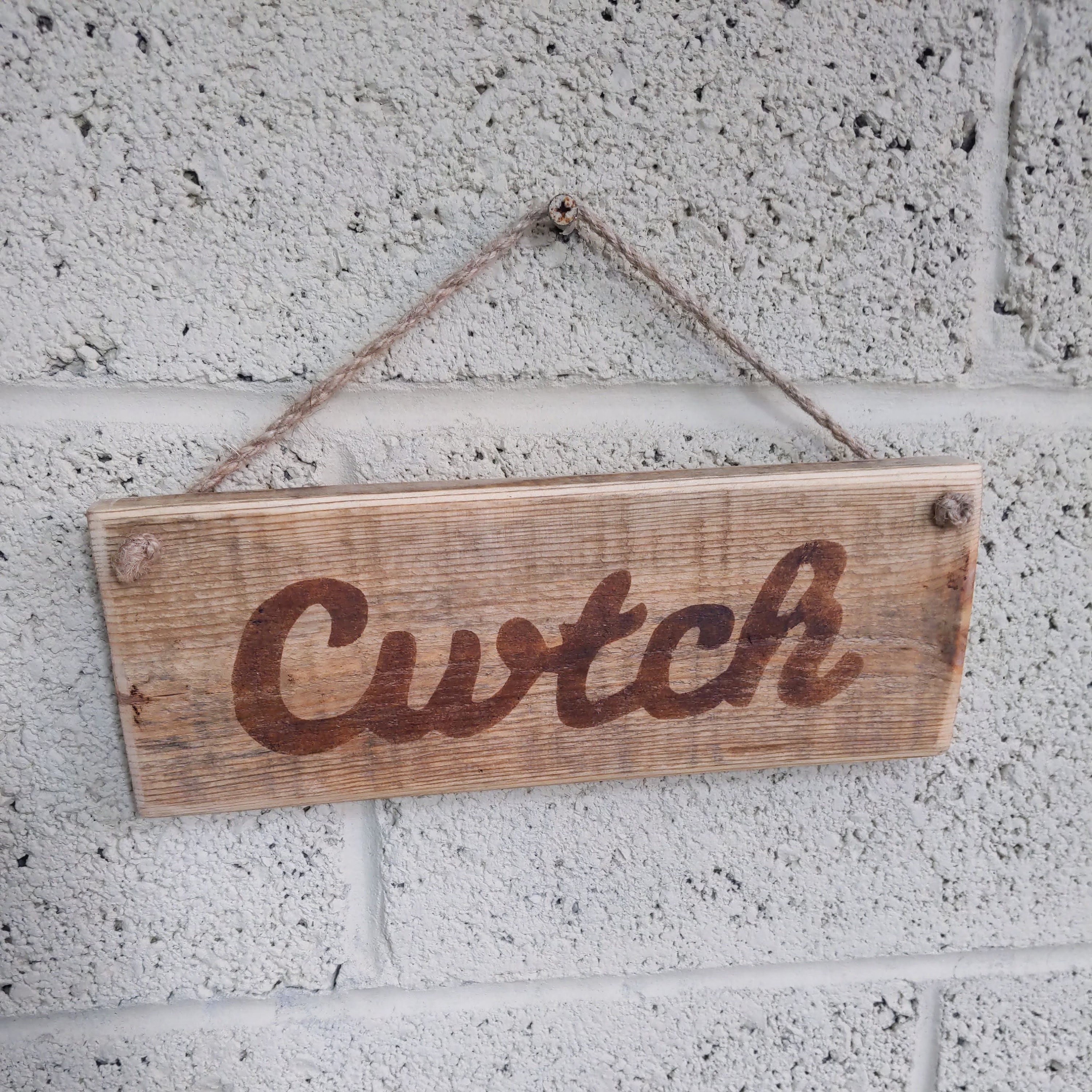 Cwtch, Reclaimed Wood Sign, Cwtch Sign, Cwtch Wall Art, Welsh Home ...