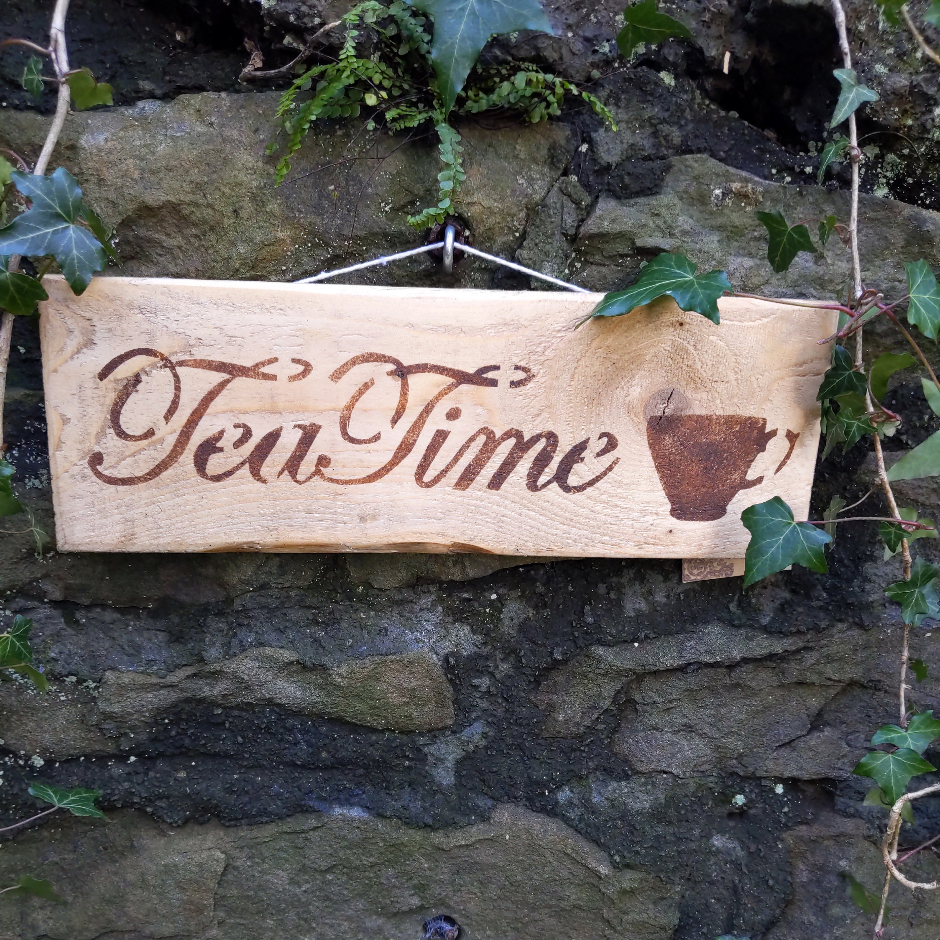 Tea Time Sign, Reclaimed Wood Sign, Home Decor Tea Time Sign, Gift for ...