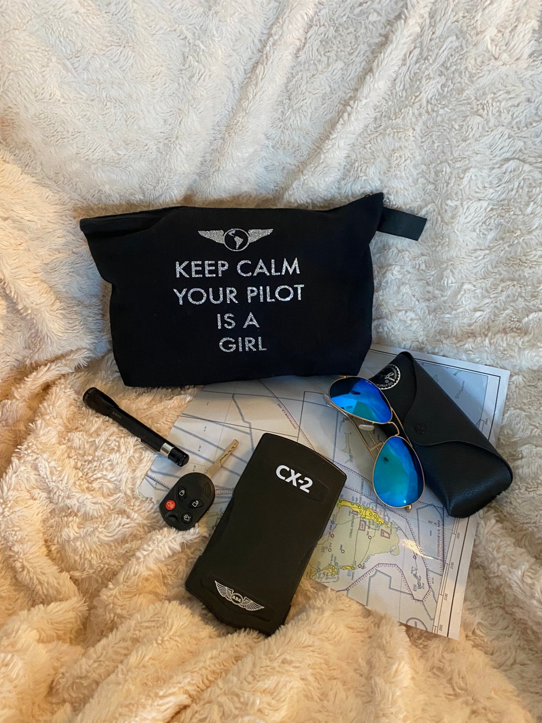 Gifts for Pilots, Large Travel Pouch wash Bag toiletry Bag flyinggirl ...